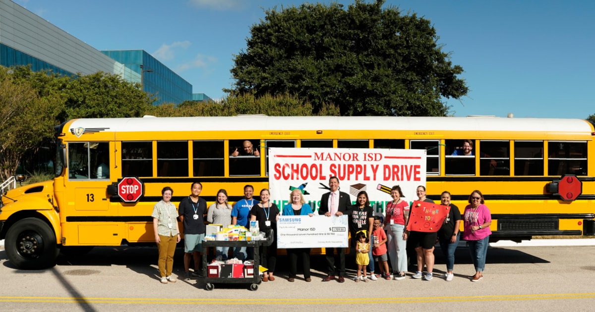 $3,400 raised for Stuff the Bus campaigns | Samsung Semiconductor Global